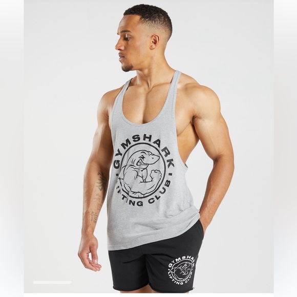Gymshark | Shirts | Gym Shark Legacy Stringer Gray Black | Poshmark